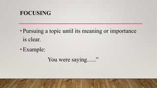 Techniques of therapeutic communication ppt | PPTX