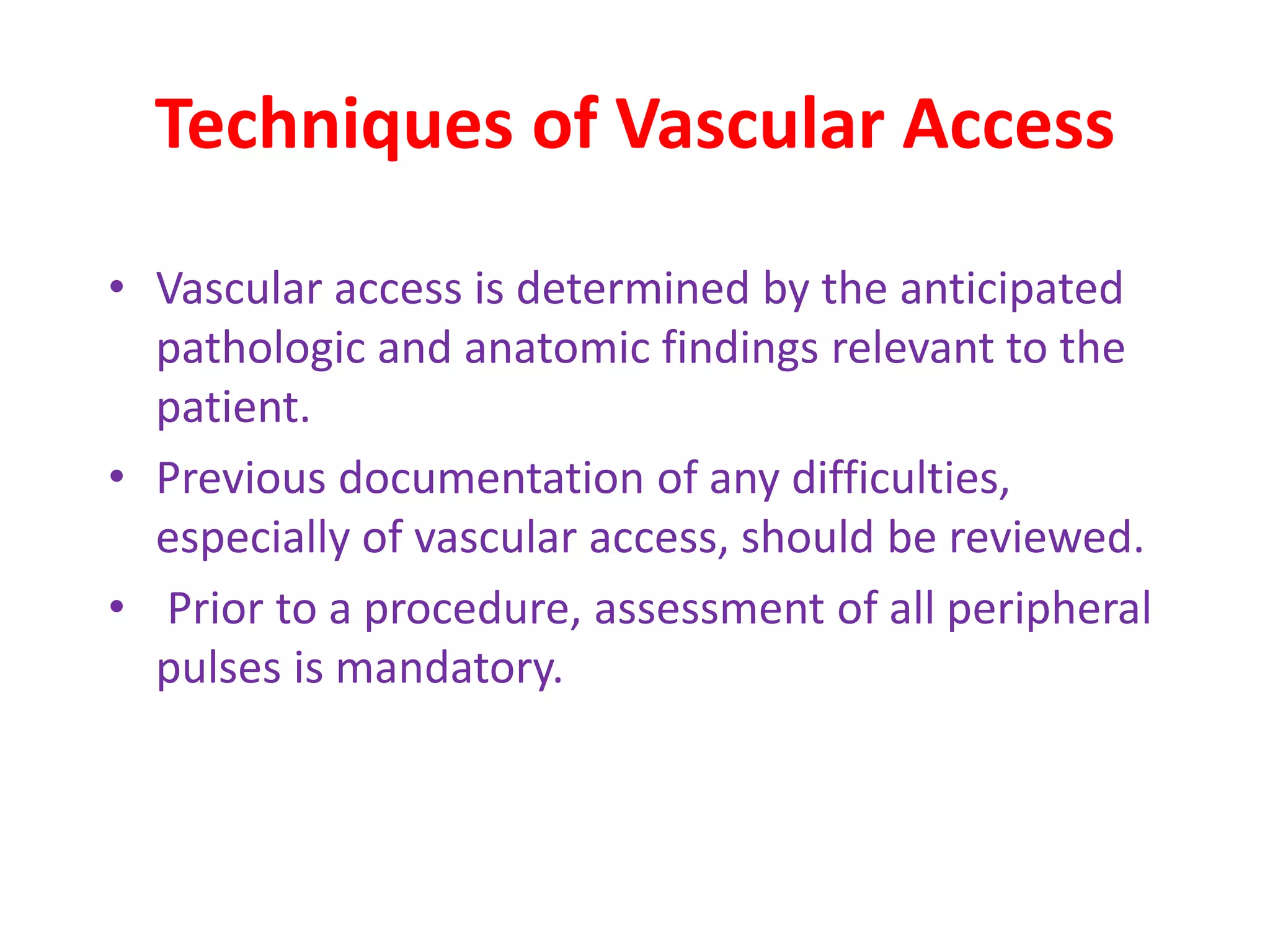 techniques of vascular access.ppsx