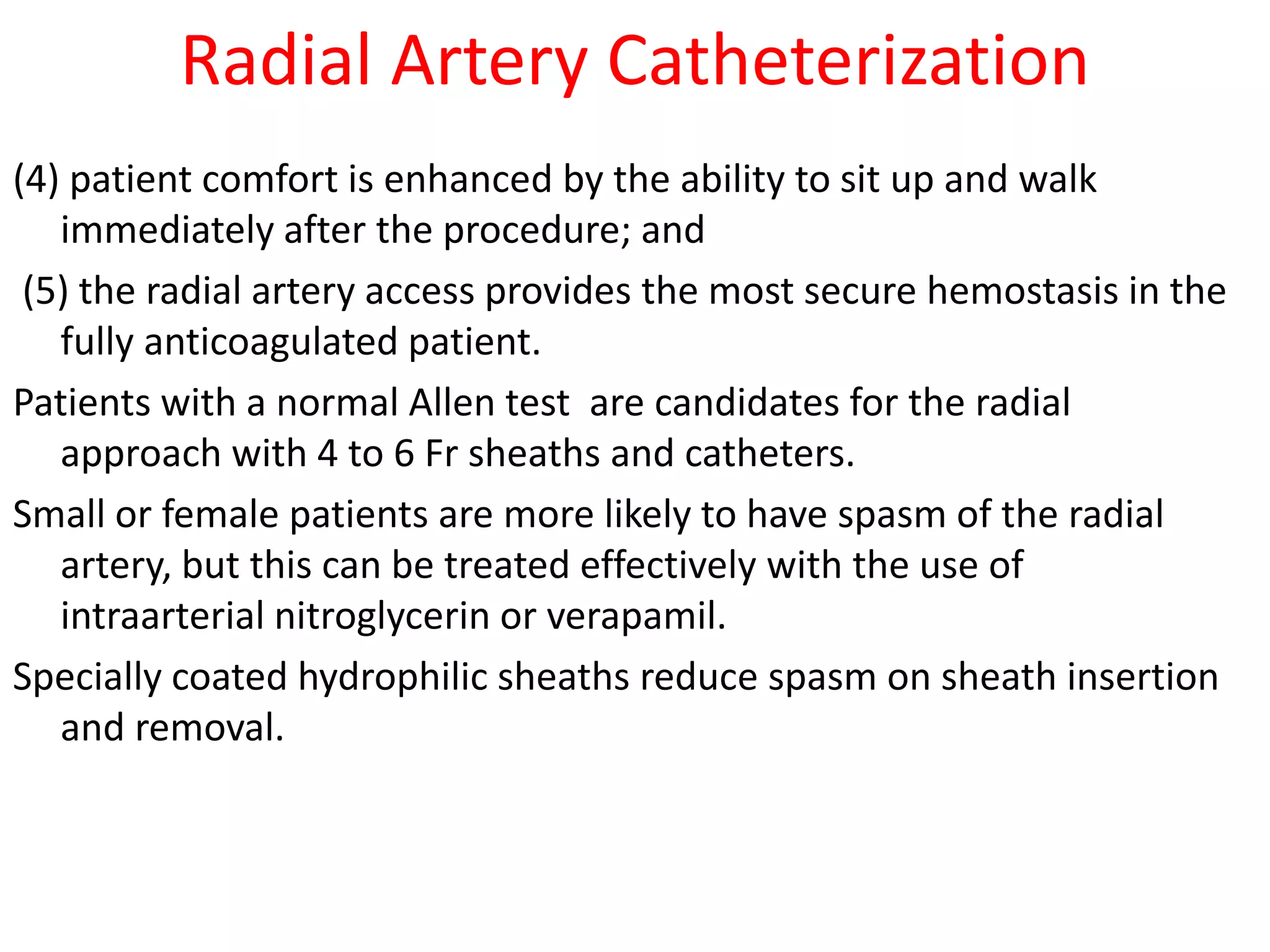 Techniques of Vascular acess for Cardiac Catheterization | PPSX