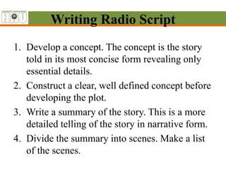 Techniques of writing of script for radio and tv | PPT