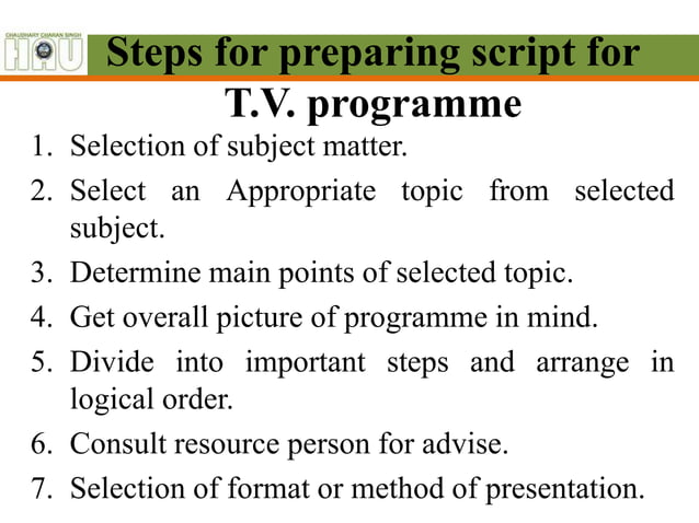 Techniques of writing of script for radio and tv | PPT