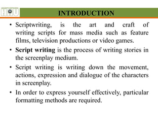 Techniques of writing of script for radio and tv | PPT