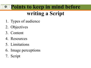 Techniques of writing of script for radio and tv | PPT