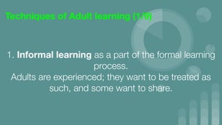 Techniques principles adult_training | PDF