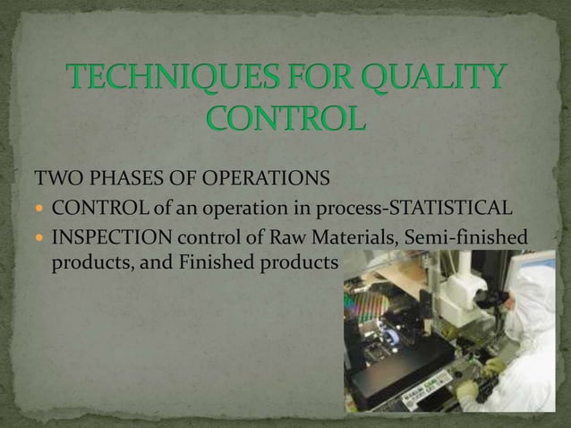 Techniques & qc | PPT