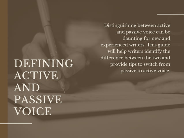 Techniques to Change Passive Voice to Active Voice | PPT