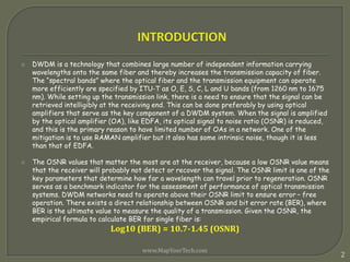 TECHNIQUES TO COMBAT OSNR IN DWDM LINKS | PPTX