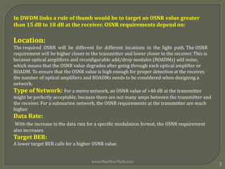 TECHNIQUES TO COMBAT OSNR IN DWDM LINKS | PPTX