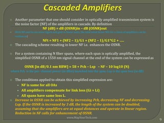 TECHNIQUES TO COMBAT OSNR IN DWDM LINKS | PPTX