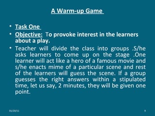 Techniques to teach drama in a language classroom | PPT