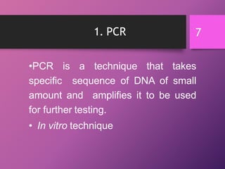 Techniques used in molecular biology | PPTX
