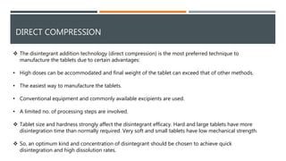 Techniques used in the preparation of orodispersible tablets | PPTX