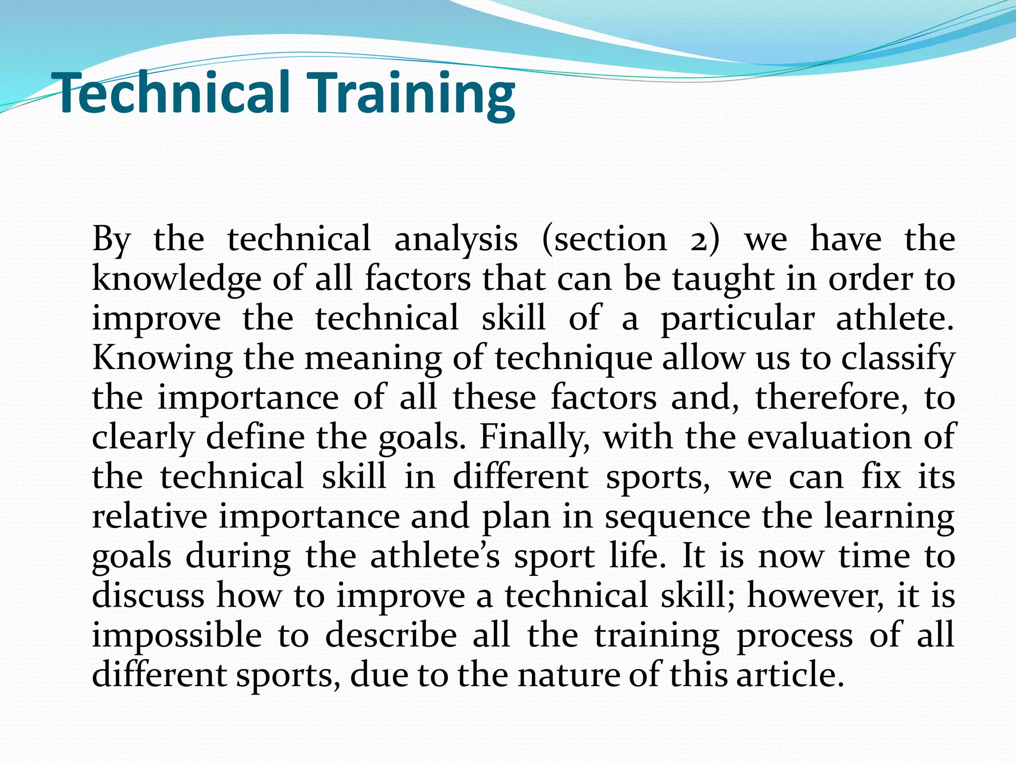 Technique training in sports | PPTX