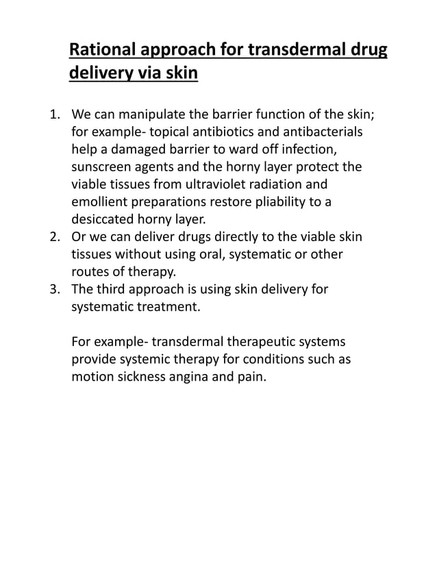 transdermal drug delivery system | PDF