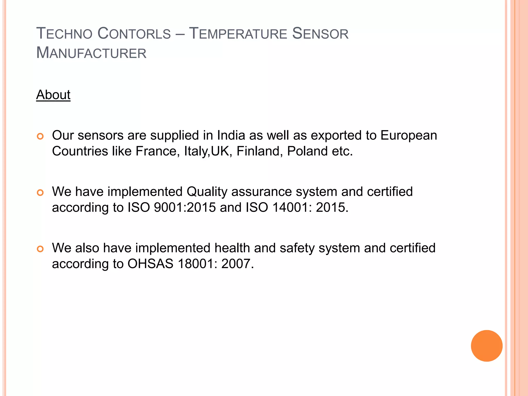 Techno Contorls – Temperature Sensor Manufacturer | PPTX