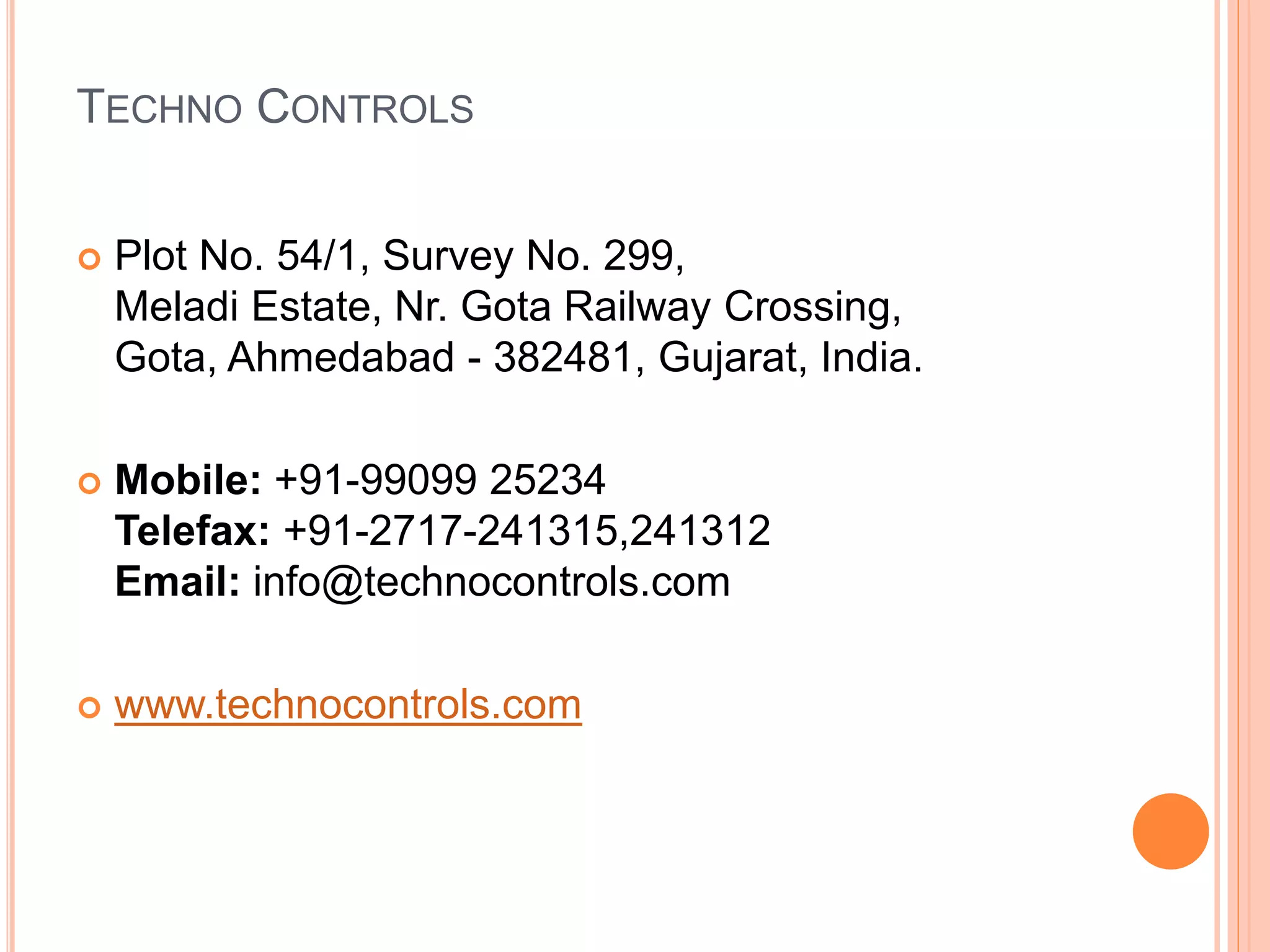 Techno Contorls – Temperature Sensor Manufacturer | PPT