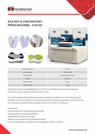 Technocrat Mouldings - Footwear Sole Making Machines specialist Catalog ...