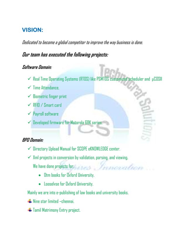 Technocrat Solutions | PDF