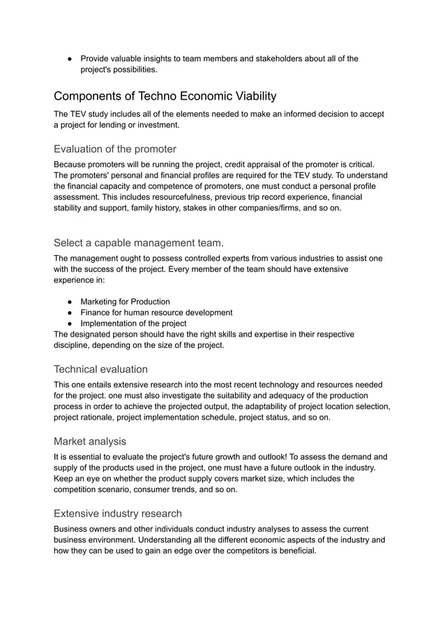 Techno Economic Viability (TEV Study) - Sapient Services.pdf | Business ...