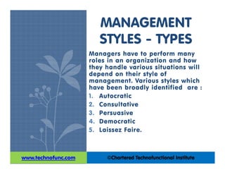 Management Skills & Management Styles | PPT