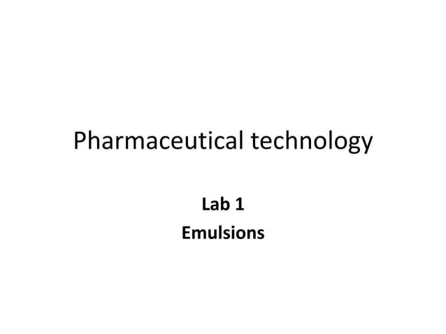 emulsion , practical lab. | PPTX | Chemistry | Science