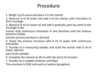 emulsion , practical lab. | PPTX