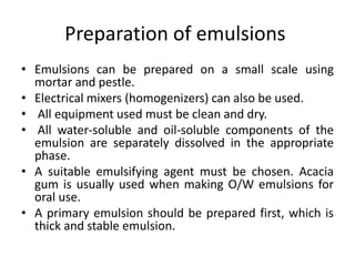 emulsion , practical lab. | PPTX