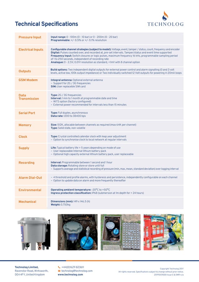 Technolog Water Utility Data Logger Cello 4S | PDF