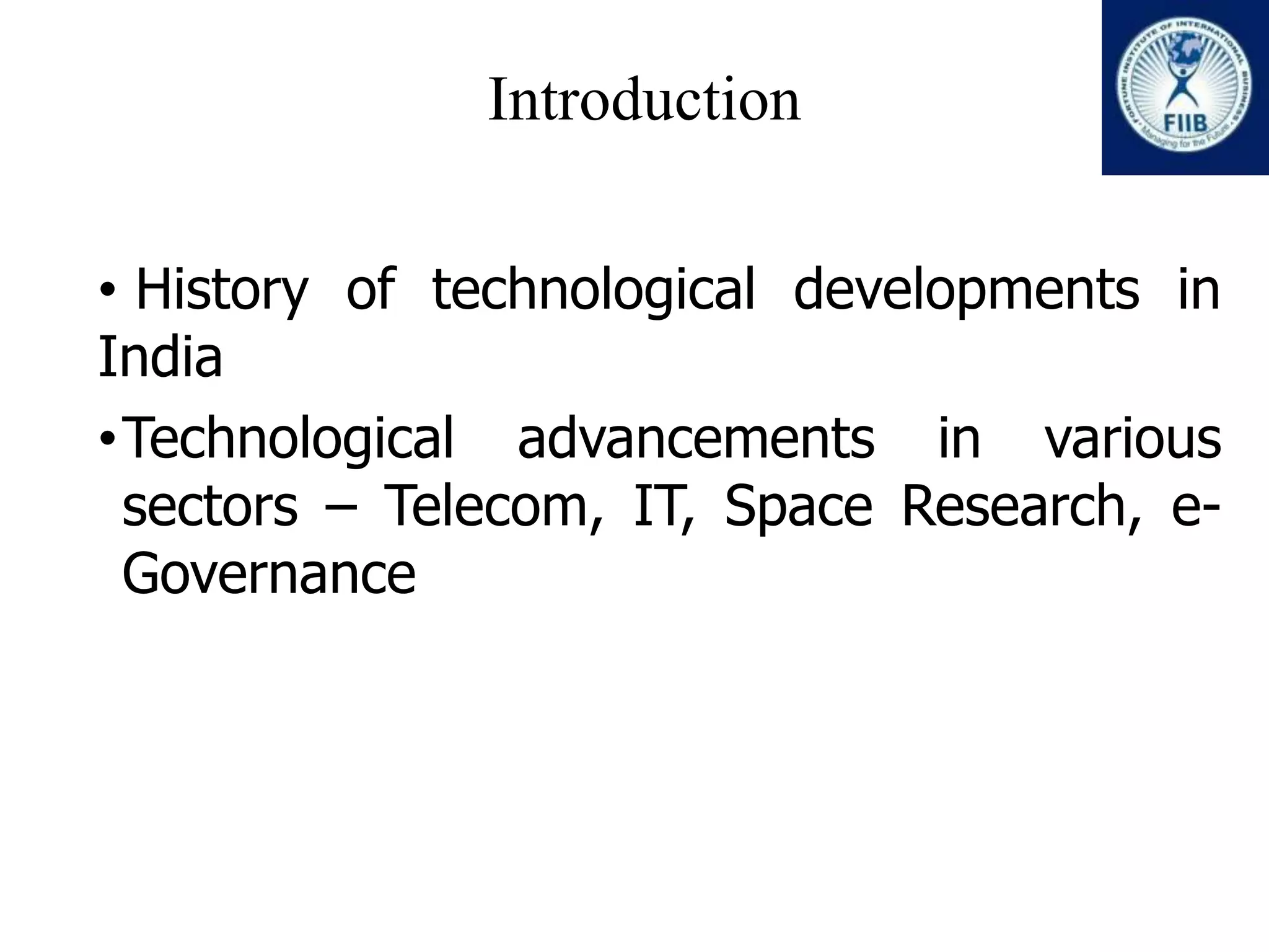 Technological Advancements in India | PPTX