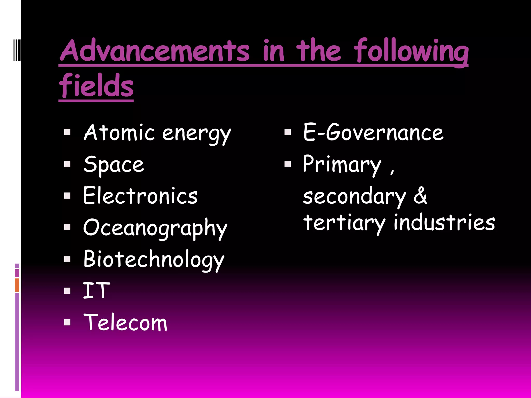 Technological advancements in india | PPTX