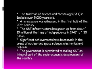 Technological advancements in india | PPTX