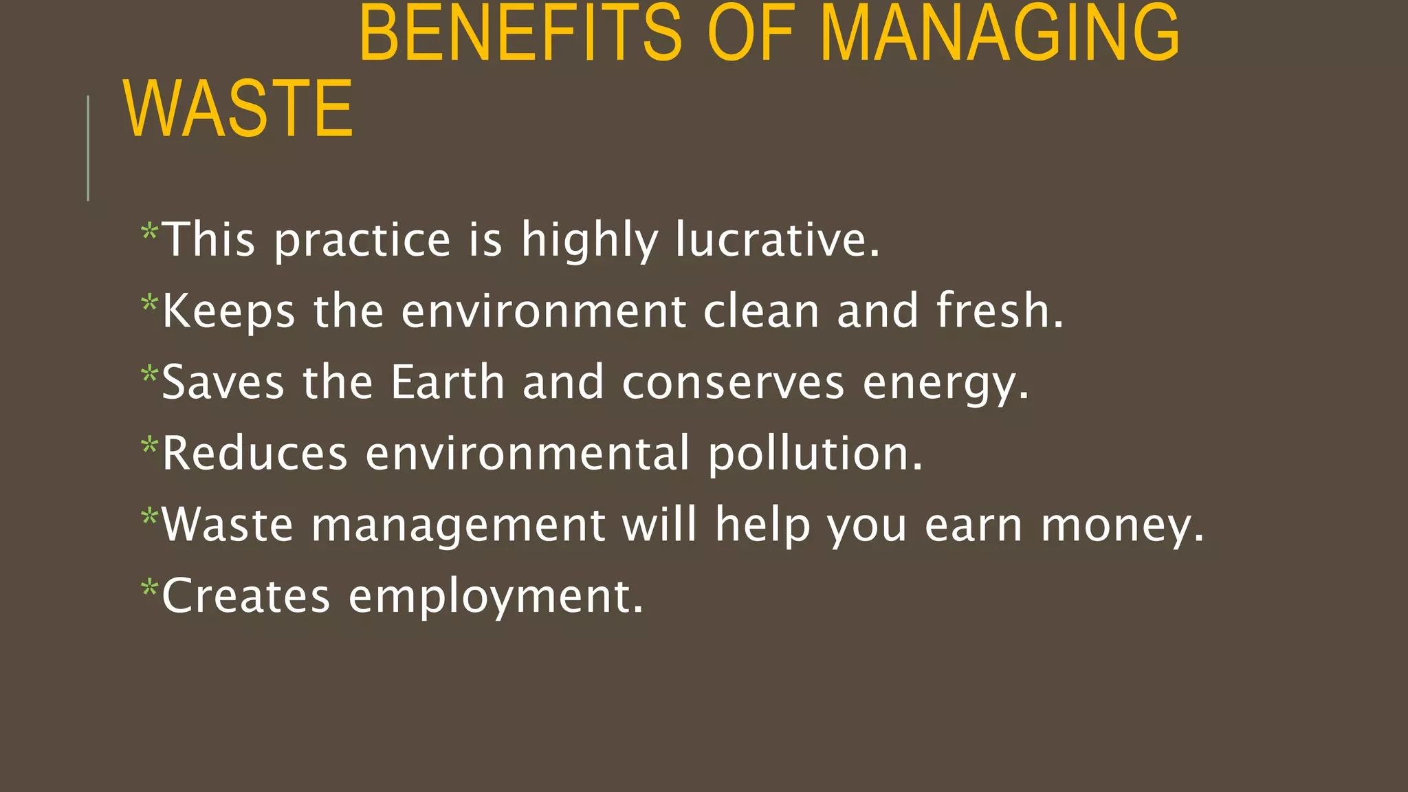 Technological aspects of waste management | PPTX