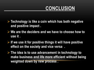 Technological changes in society | PPTX