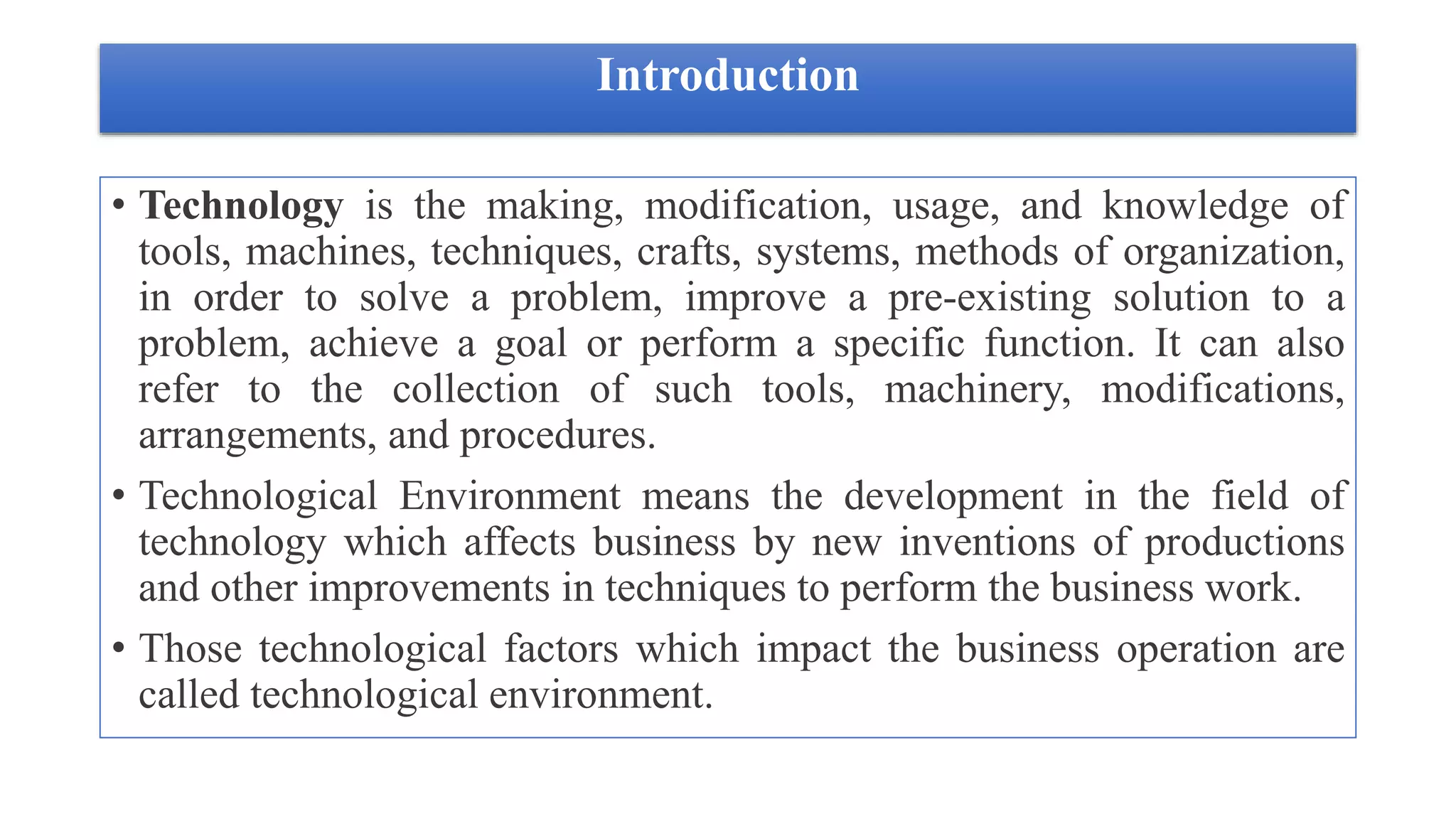Technological environment | PPT