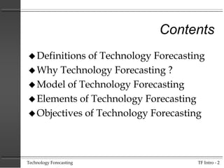 Introduction to Technological Forecasting | PPTX