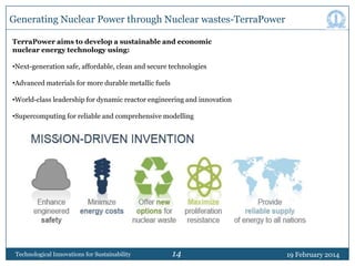 Technological innovations for sustainability | PPTX