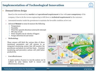 Technological innovations for sustainability | PPTX