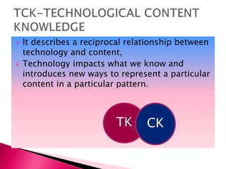 Technological,pedagogical analysis of content knowledge(tpack) 2 | PPTX