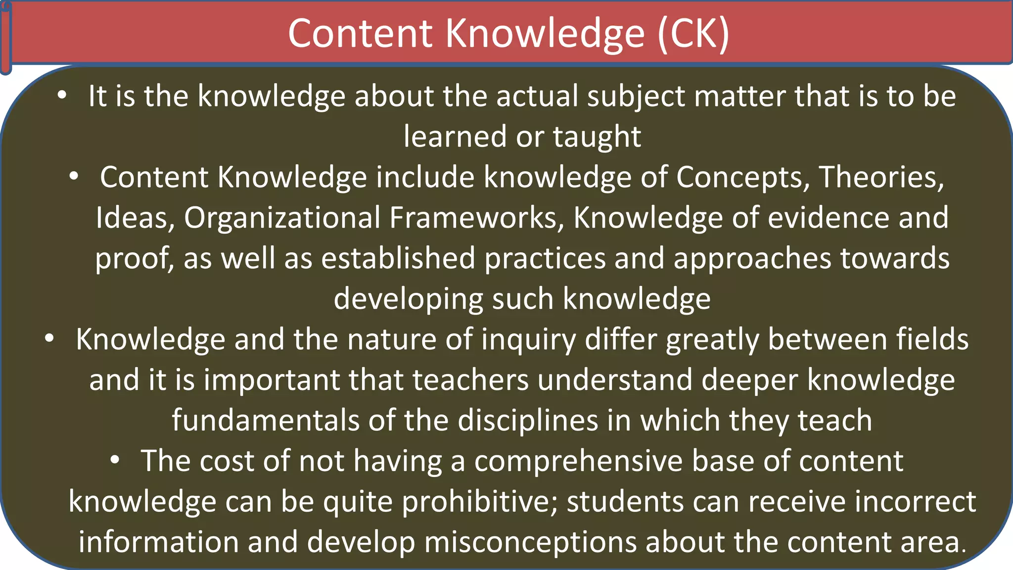 Technological pedagogical and content knowledge | PPTX