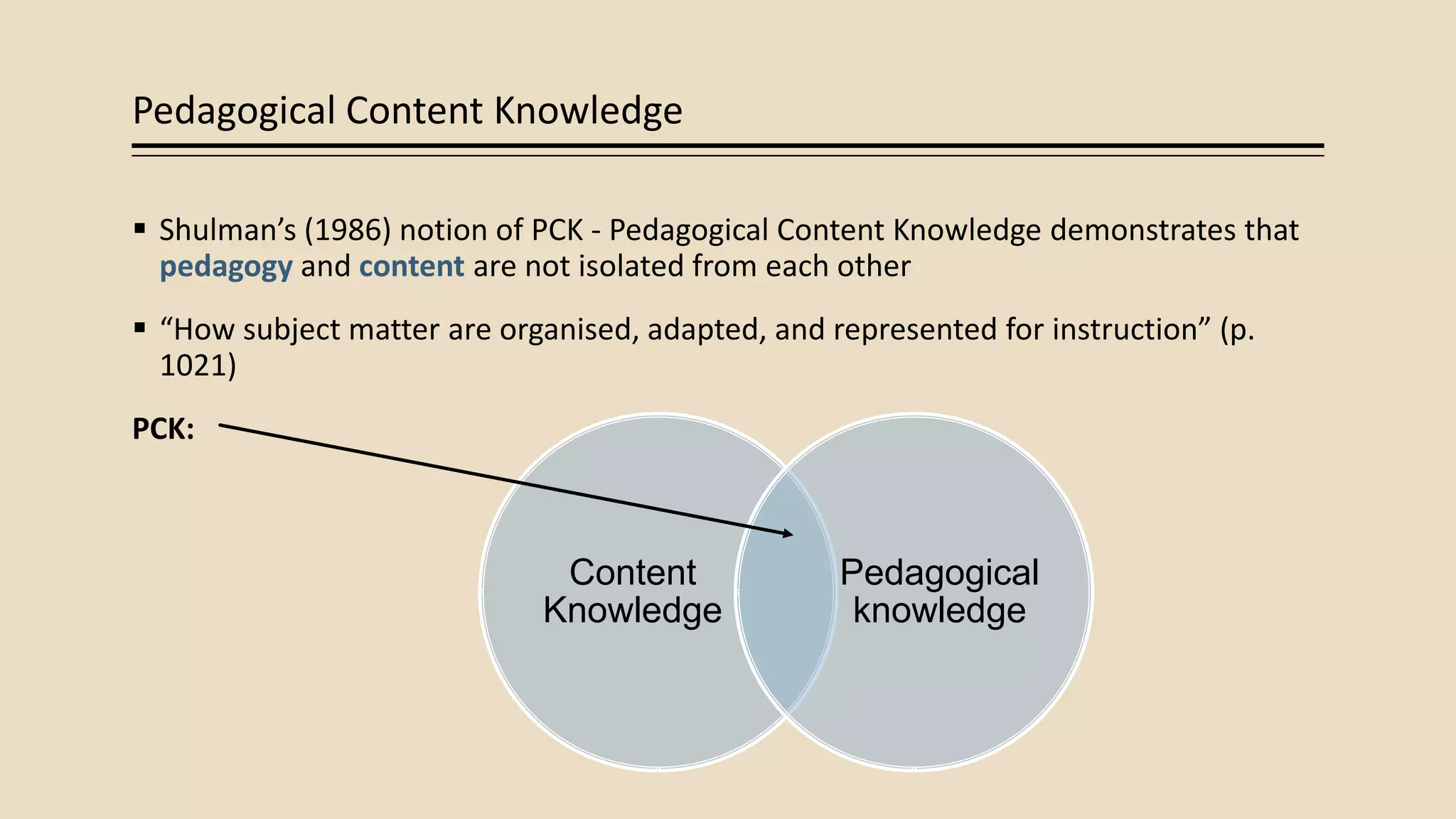 Technological pedagogical content knowledge | PPTX