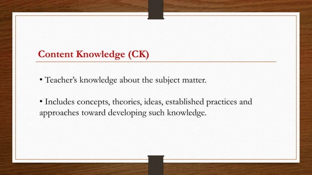 Technological Pedagogical Content Knowledge | PPTX