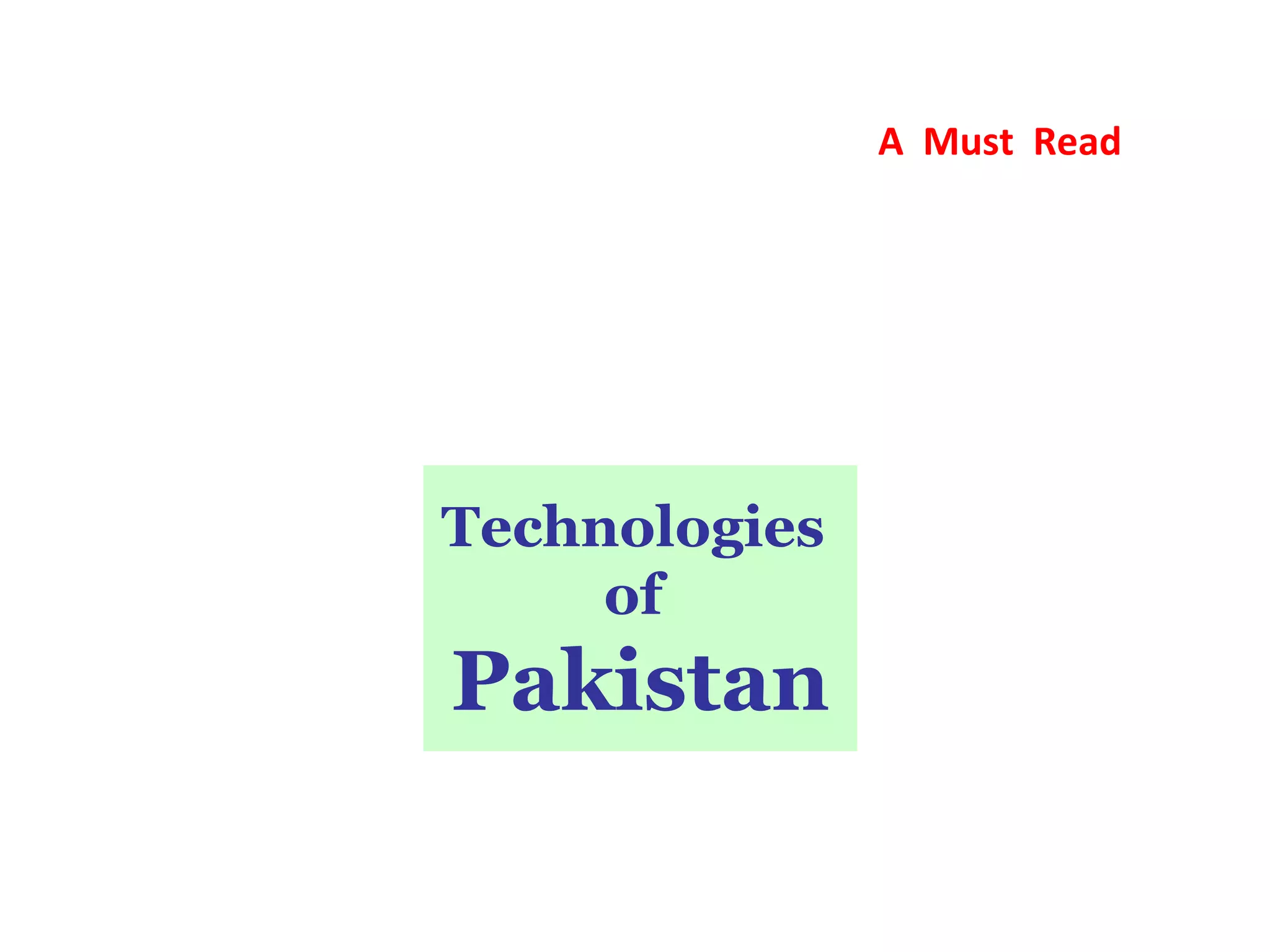 Technologies of Pakistan | PPT