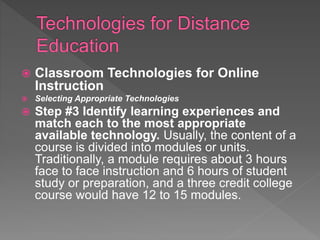 Technologies for distance education | PPTX | Internet | Computing