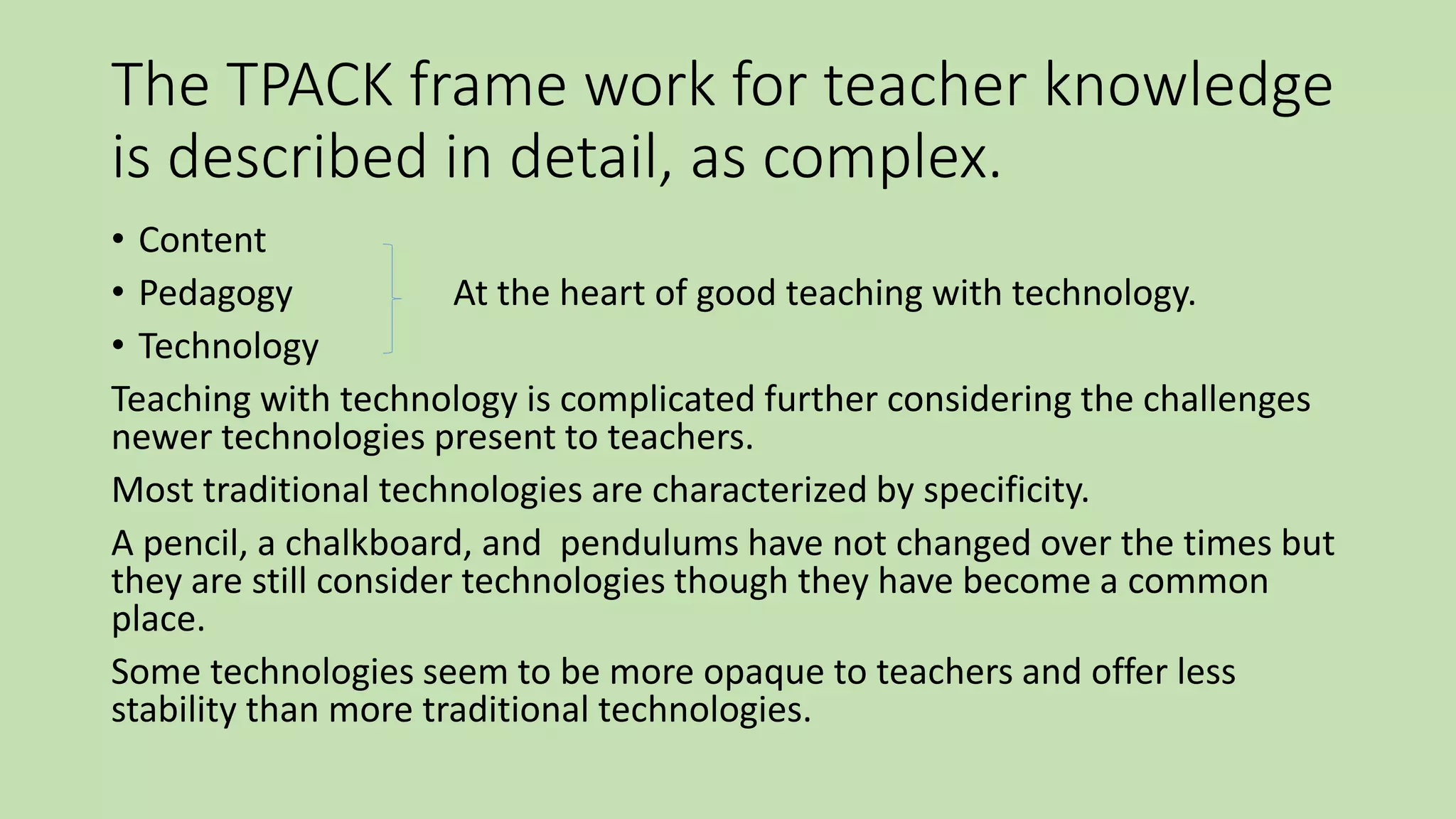 TPACK Framework Presentation | PPTX