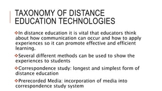 Technologies for distance education | PPT