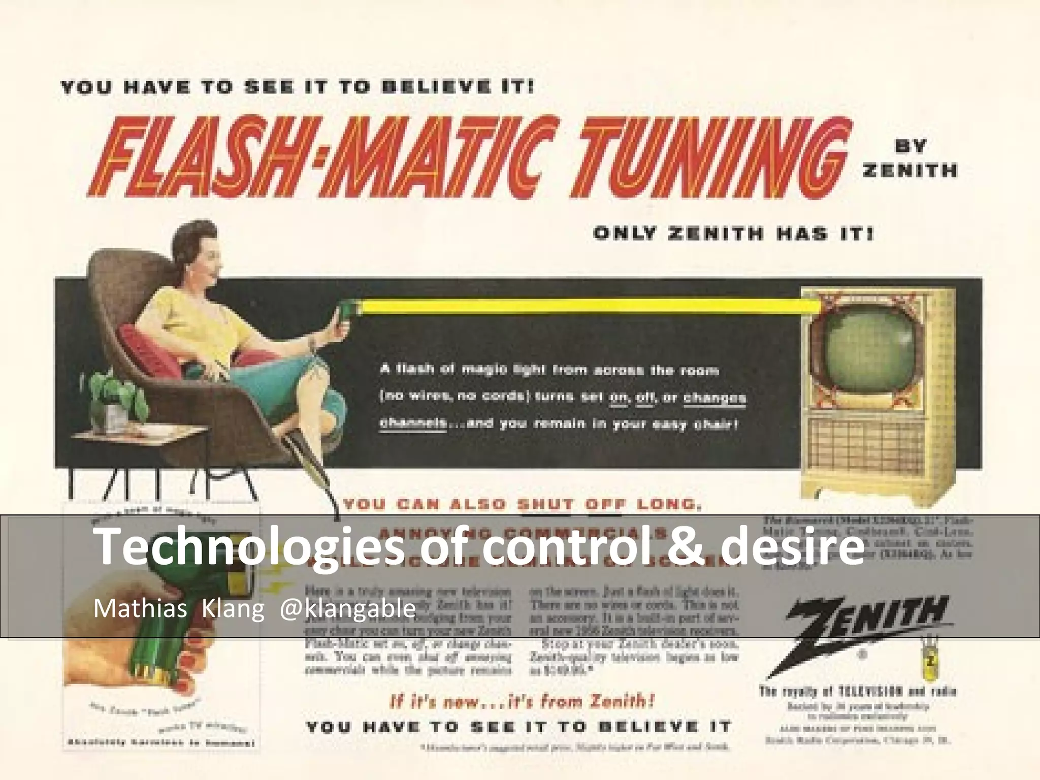 Technologies of control & desire | PPT