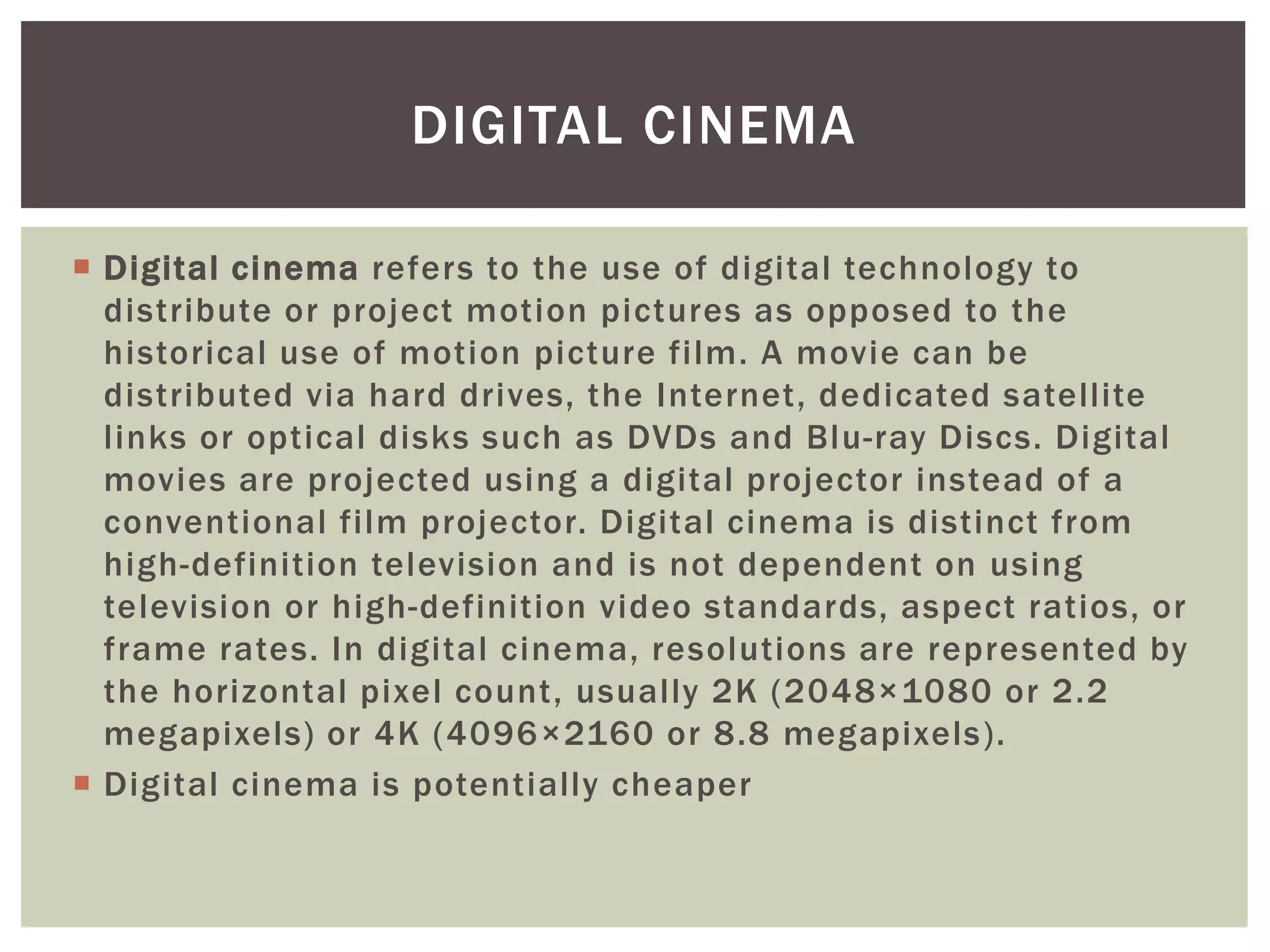 Digital cinemas | PPTX