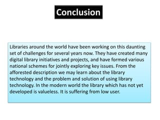Technologies used in a library : problems and solutions | PPTX