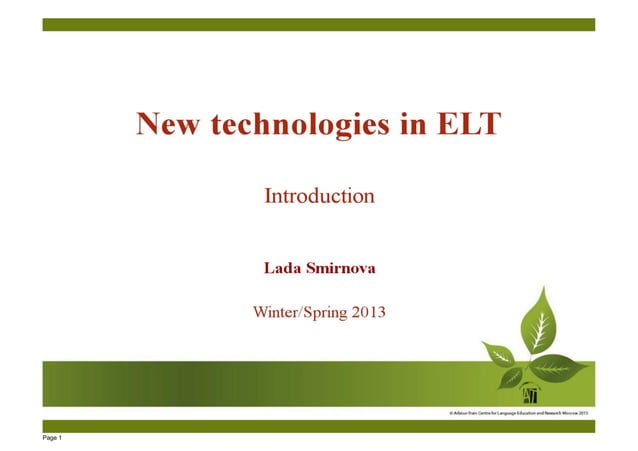 Technology in ELT | PDF