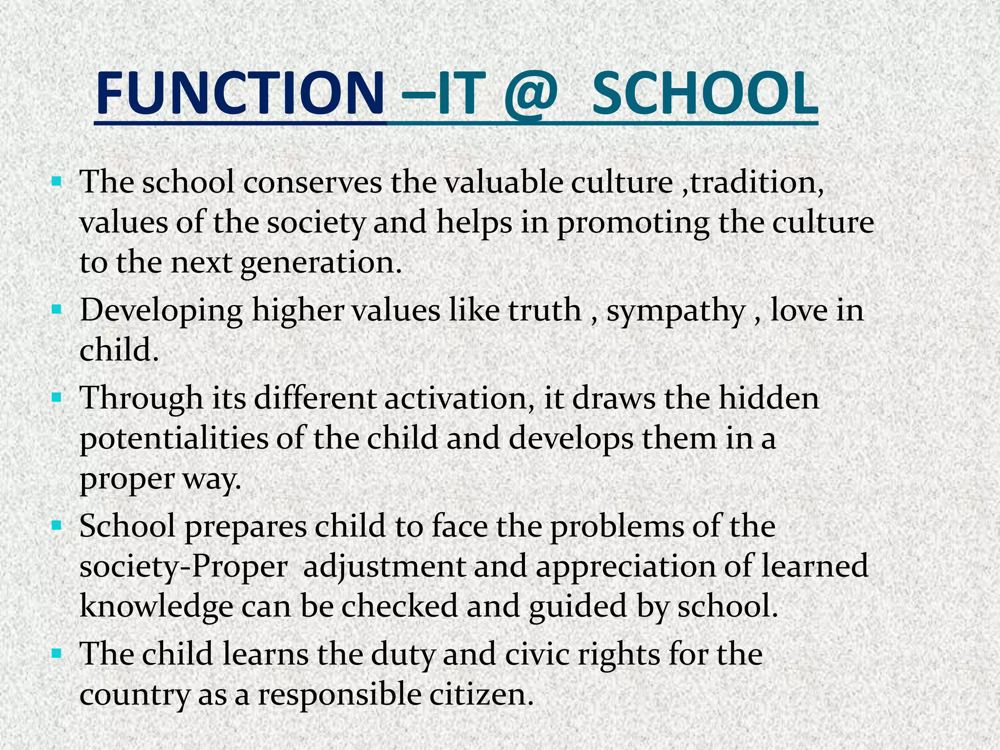IT@SCHOOL AND ITS FUNCTIONS | PPT